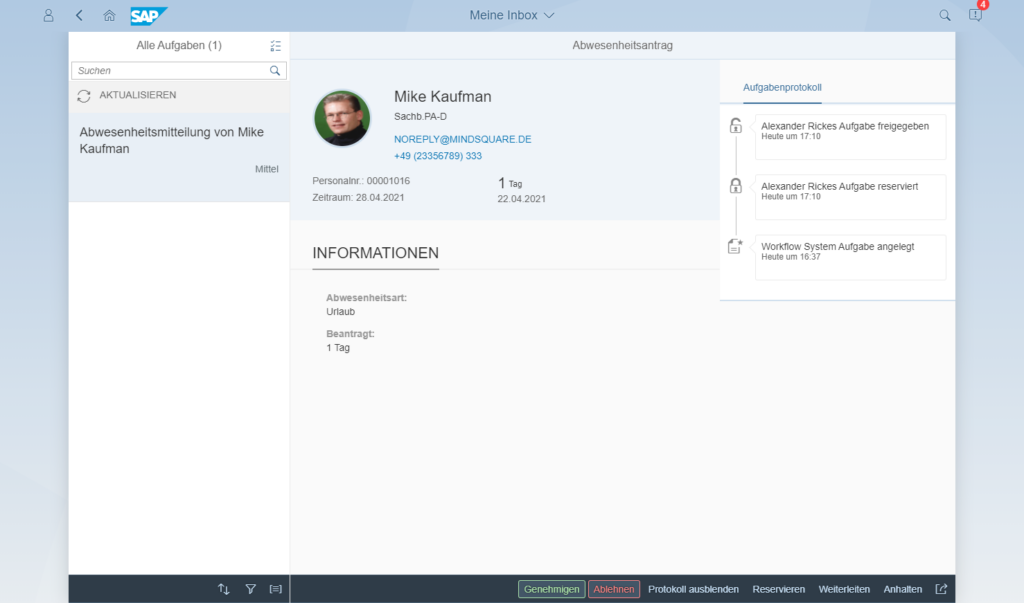 Ihre offenen Aufgaben: Fiori My Inbox